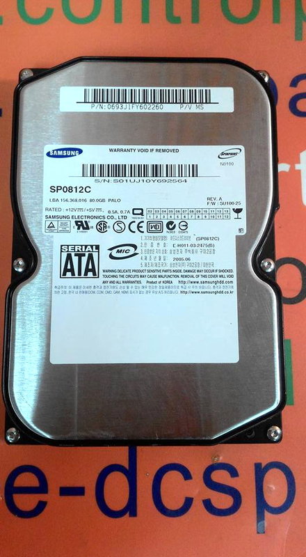 SAMSUNG SP0812C 80GB IDE SATA Hard Drive - 裕益科技自動化設備可程式編碼器PLC分散式控制系統DCS