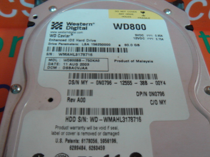 Western Digital WD800BB-75DKA0 80GB IDE Hard Drive - 裕益科技自動化設備可程式編碼器PLC ...