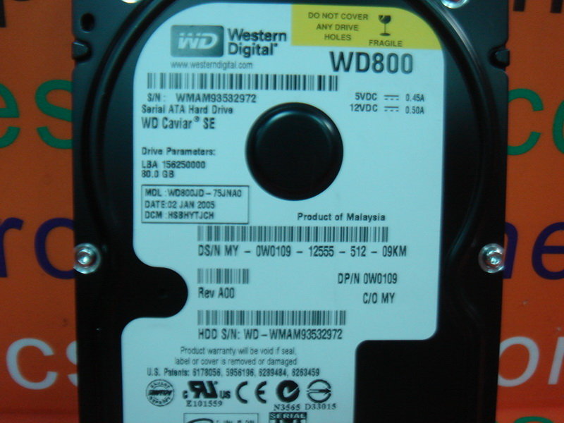 Western Digital WD800JD-75JNA0 80GB ATA Hard Drive - PLC DCS SERVO ...