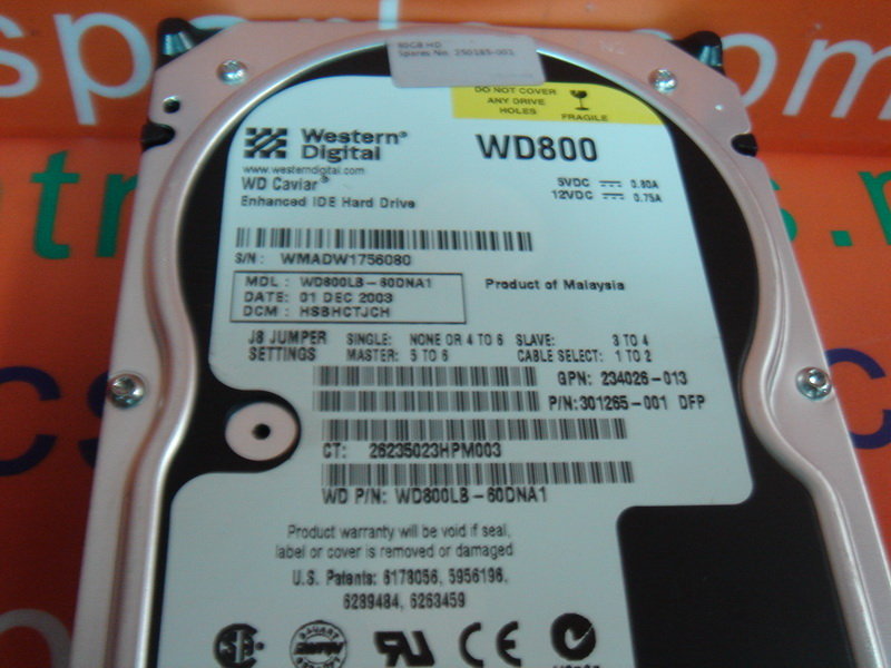 Western Digital WD800LB-60DNA1 80GB IDE Hard Drive - 裕益科技自動化設備可程式編碼器PLC ...