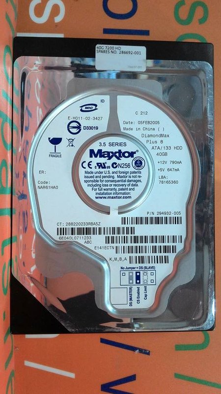 MAXTOR NAR61HA0 ATA/133 40GB 3.5" HDD Hard Disk Drive - 裕益科技自動化設備可程式編碼器 ...
