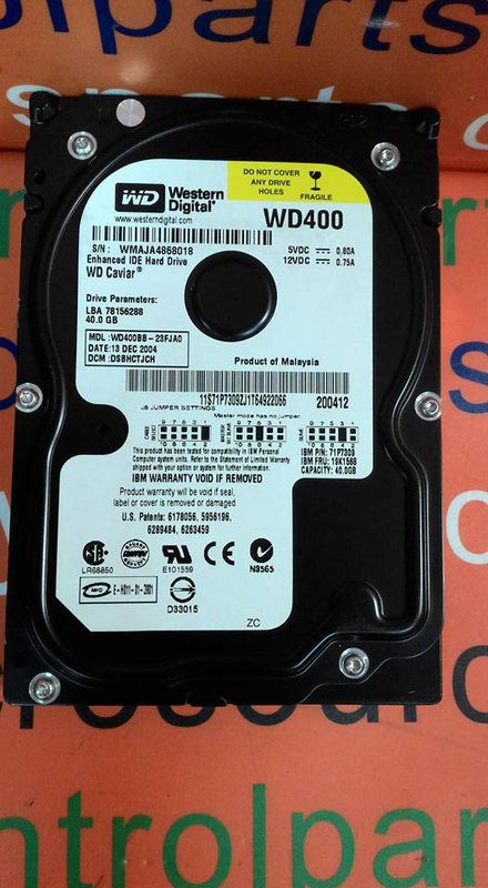 Western Digital WD400BB-23FJA0 IDE 3.5 40GB HDD - 裕益科技自動化設備可程式編碼器PLC分散式 ...
