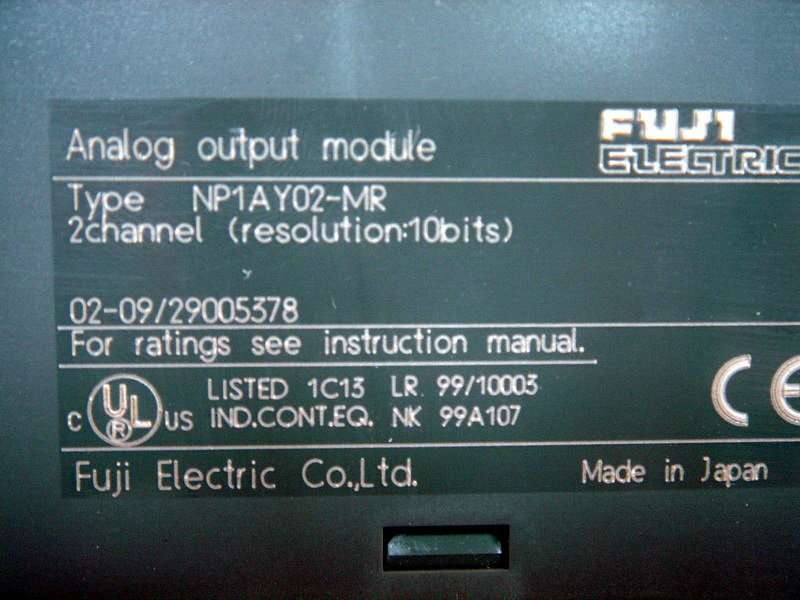 FUJI ANALOG OUTPUT MODULE NP1AY02-MR - 裕益科技自動化設備可程式編碼器PLC分散式控制系統DCS