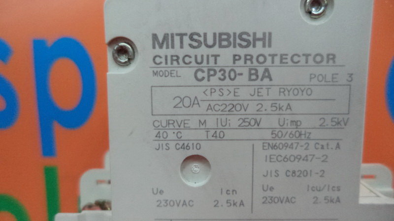 MITSUBISHI CIRCUIT PROTECTOR CP30-BA POLE 2 20A - 裕益科技自動化設備可程式編碼器PLC分散式 ...