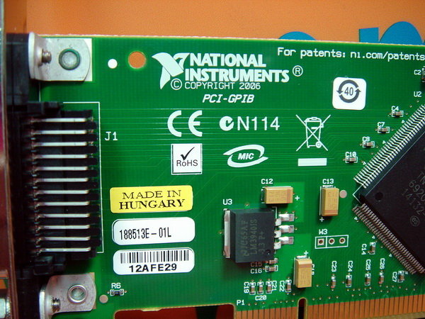 NI National Instruments PCI-GPIB IEEE 488.2 Interface card 188513E-01L ...