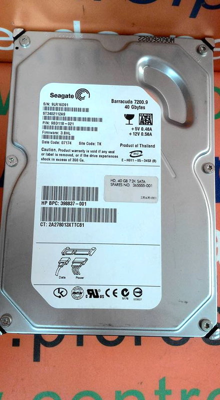 Seagate ST3402112AS SATA 40GB Hard Drive - 裕益科技自動化設備可程式編碼器PLC分散式控制系統DCS