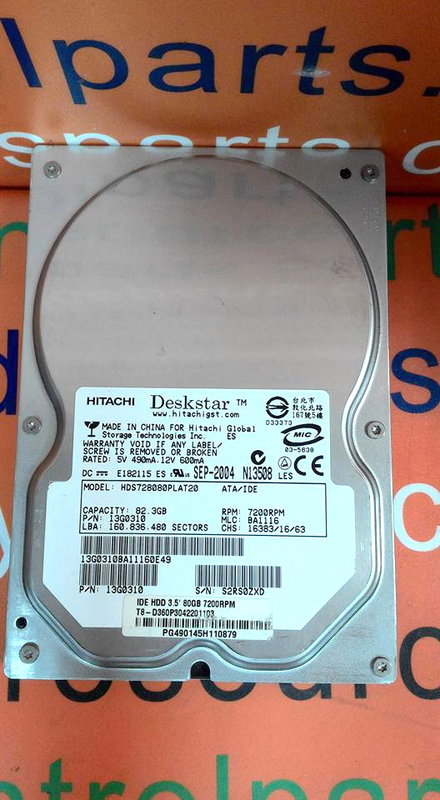 HITACHI HDS728080PLA380 82.3GB IDE Hard Drive - 裕益科技自動化設備可程式編碼器PLC分散式控制 ...
