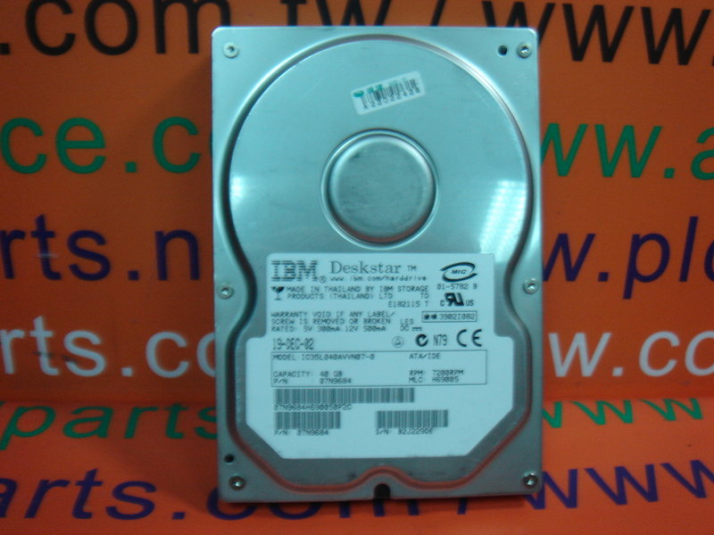 IBM IC35L040AVVA07-0 40GB IDE Hard Disk Drive - PLC DCS SERVO Control ...