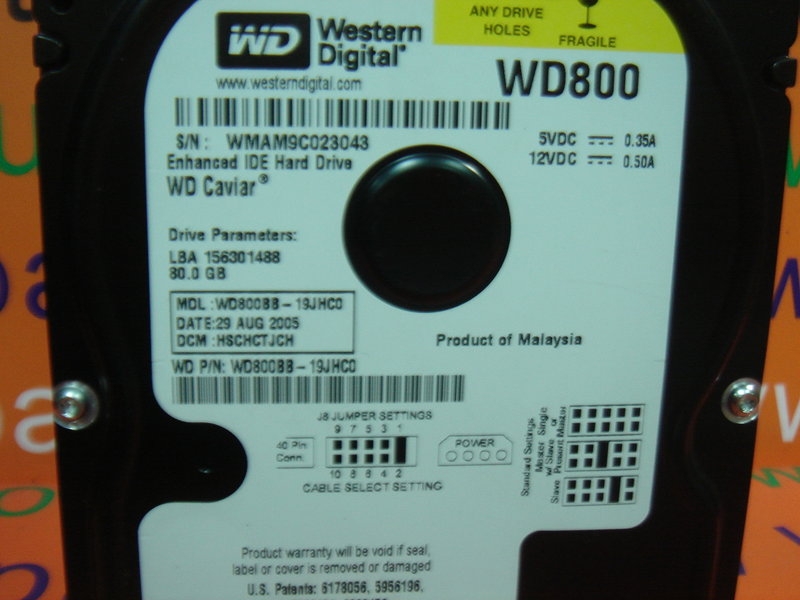 Western Digital WD800BB-19JHC0 80GB Hard Disk Drive - 裕益科技自動化設備可程式編碼器 ...