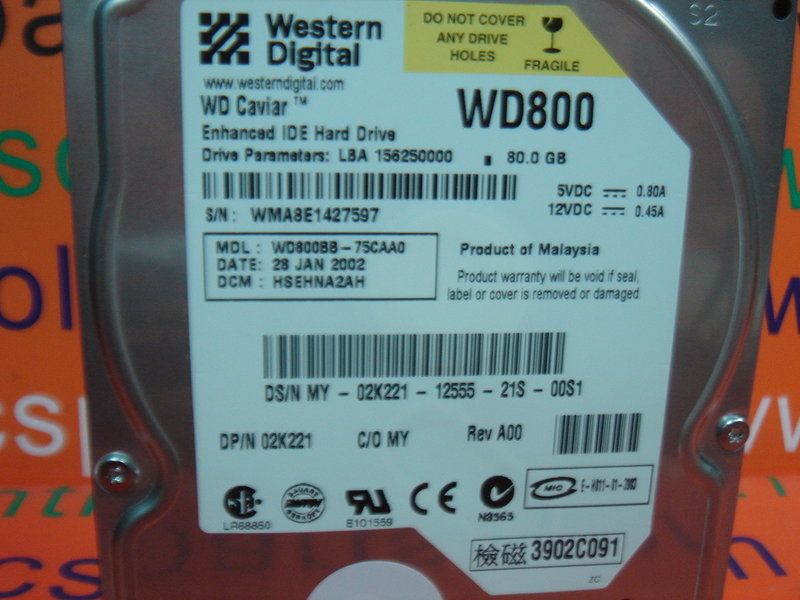 Western Digital WD800BB-75CAA0 80GB Hard Disk Drive - 裕益科技自動化設備可程式編碼器 ...