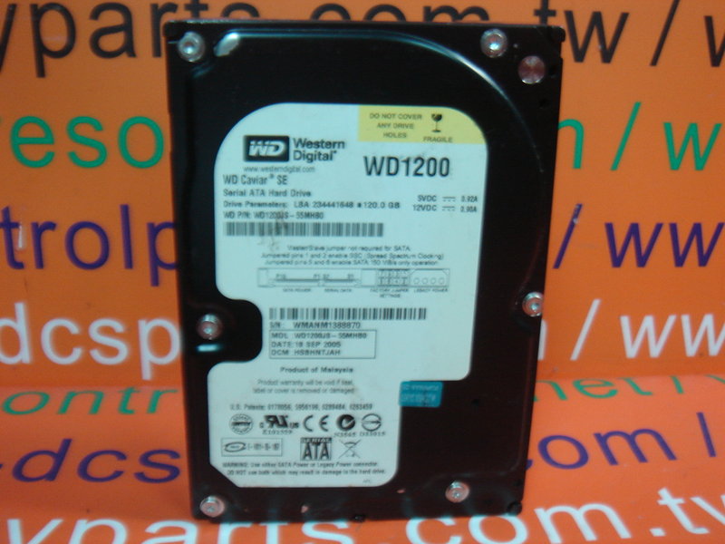 Western Digital WD1200JS-55MHB0 120GB Hard Disk Drive - PLC DCS SERVO ...