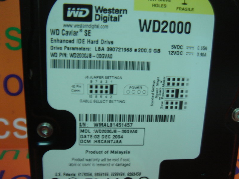 Western Digital WD2000JB-00GVA0 200GB Hard Disk Drive - 裕益科技自動化設備可程式編碼器 ...