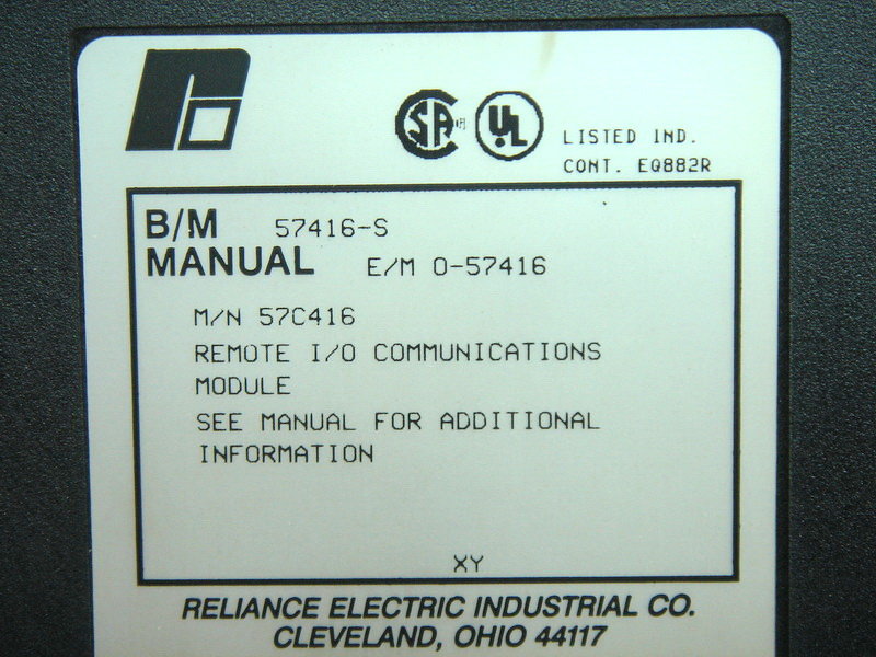 RELIANCE REMOTE I/O COMMUNICATIONS MODULE 57C416 / 57416-S - 裕益科技自動化設備可 ...