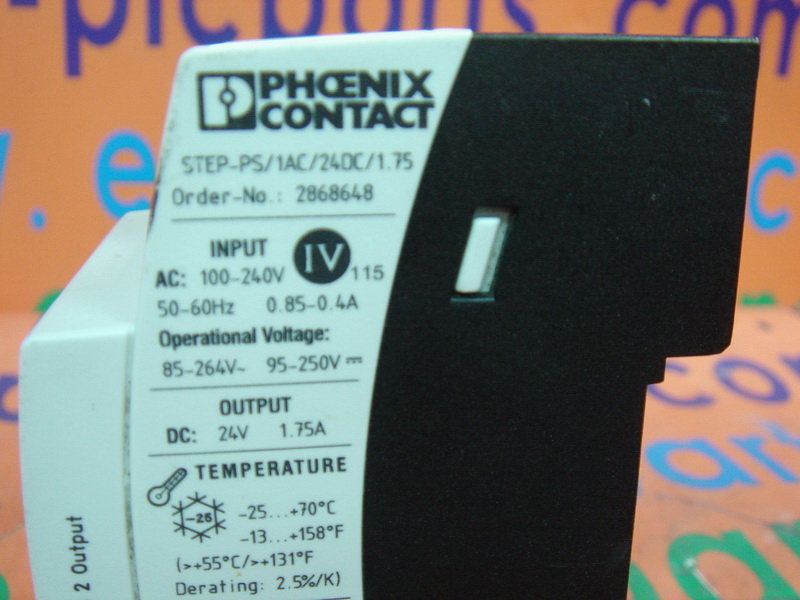 PHOENIX CONTACT STEP-PS/1AC/24DC/1.75 POWER SUPPLY UNIT - PLC DCS SERVO ...