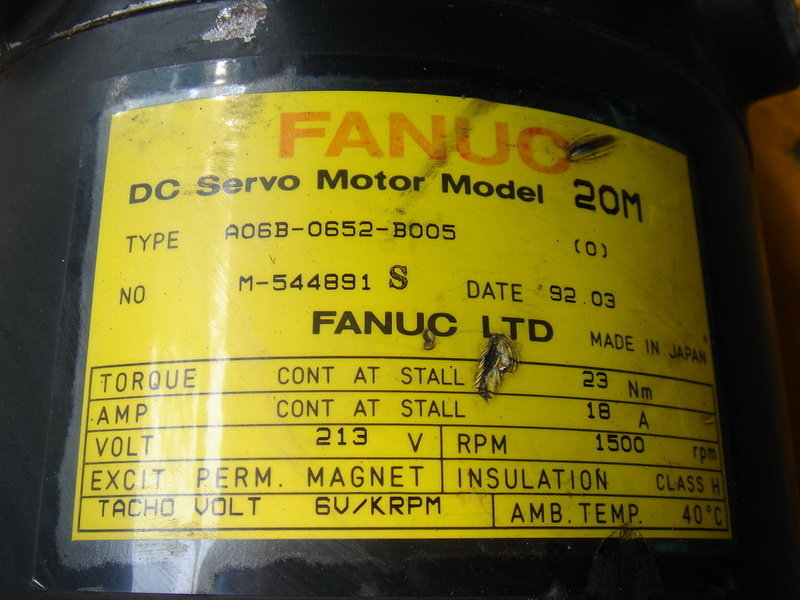 FANUC DC SERVO MOTOR A06B-0652-B005 - PLC DCS SERVO Control MOTOR POWER ...
