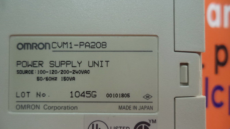 OMRON POWER SUPPLY UNIT CVM1-PA208 - 裕益科技自動化設備可程式編碼器PLC分散式控制系統DCS