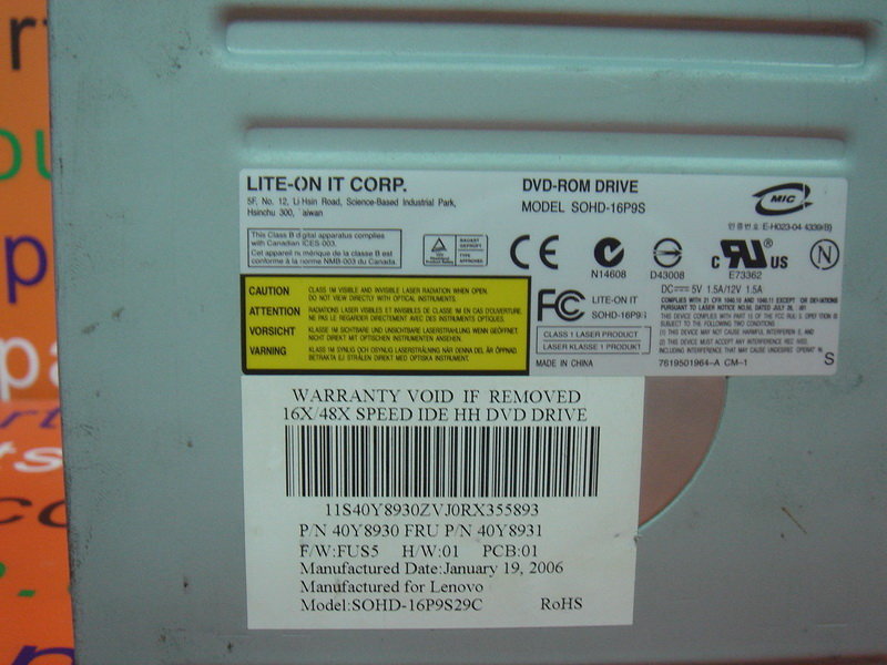 DVD-ROM DRIVE IDE SOHD-16P9S - 裕益科技自動化設備可程式編碼器PLC分散式控制系統DCS