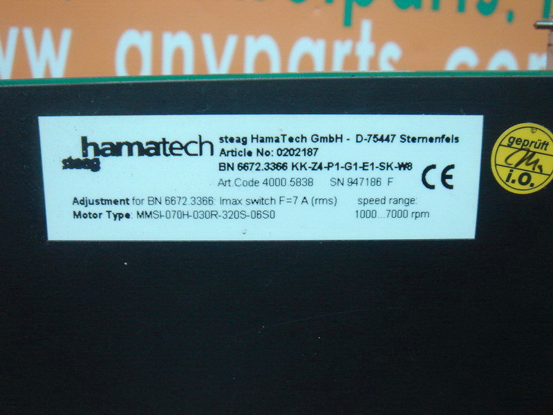 HAMATECH MMSI-070H-030R-320S-06S0 / 6672.3366 KK-Z4-P1-G1-E1-SK-W8 ...