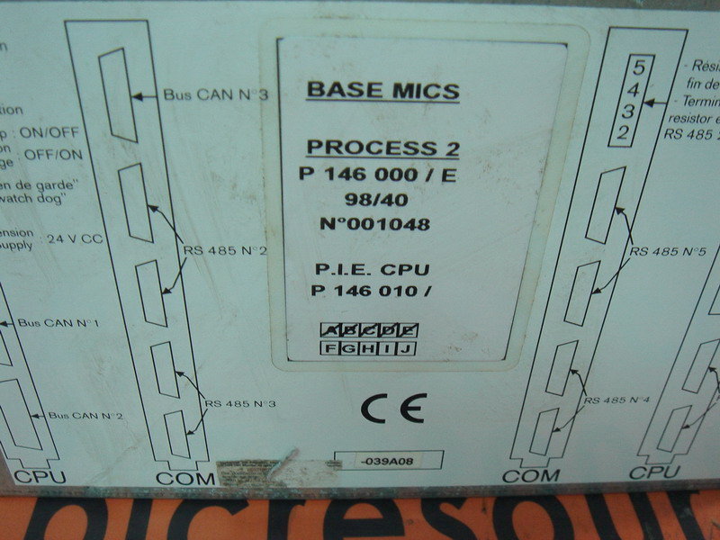 MICS BASE MICS PROCESS2 P146000 / E98 / 40 N°001048 P.I.E.CPU P146010 ...