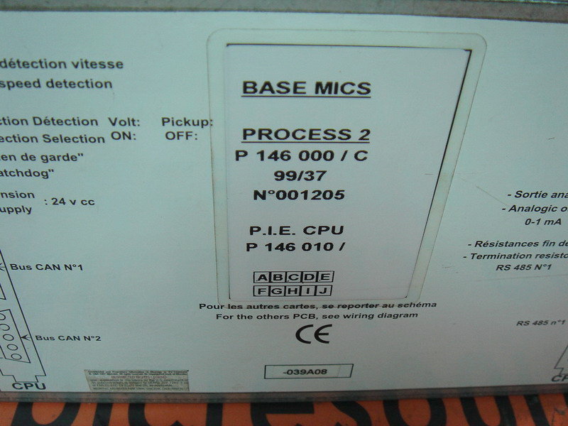 MICS BASE MICS PROCESS2 P146000 / C99 / 37 N°001205 P.I.E.CPU P146010 ...