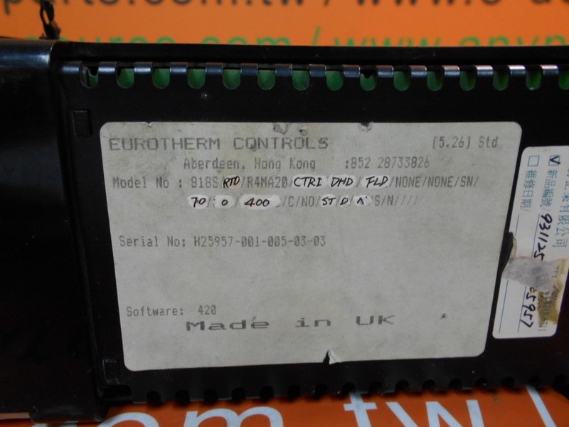 EUROTHERM CONTROLS 818SRTD/R4MA20/CTRI-DHD/FLD/NONE/NONE/SN - PLC DCS ...