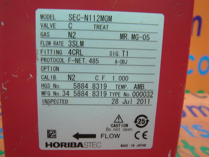 HORIBA N100 MASS FLOW DEVICE SEC-N112MGM - PLC DCS SERVO Control MOTOR ...