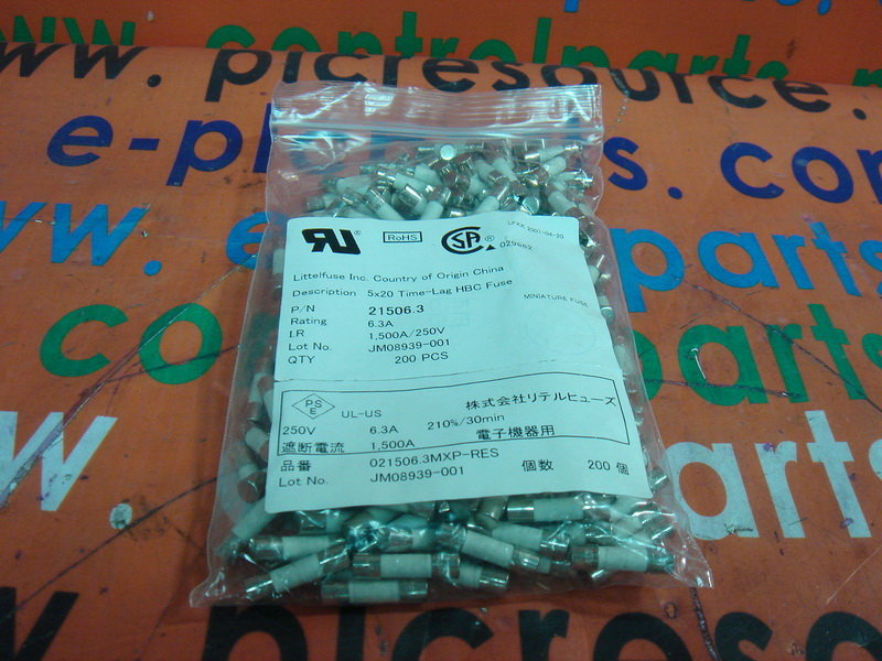 LITTEIFUSE 021506.3MXP-RES / 21506.3 FUSE 250V TD HBC 5X20 ROHS SPECIAL ...