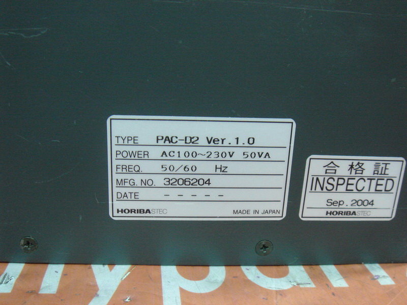 HORIBA STEC PAC-D2 - PLC DCS SERVO Control MOTOR POWER SUPPLY IPC ROBOT