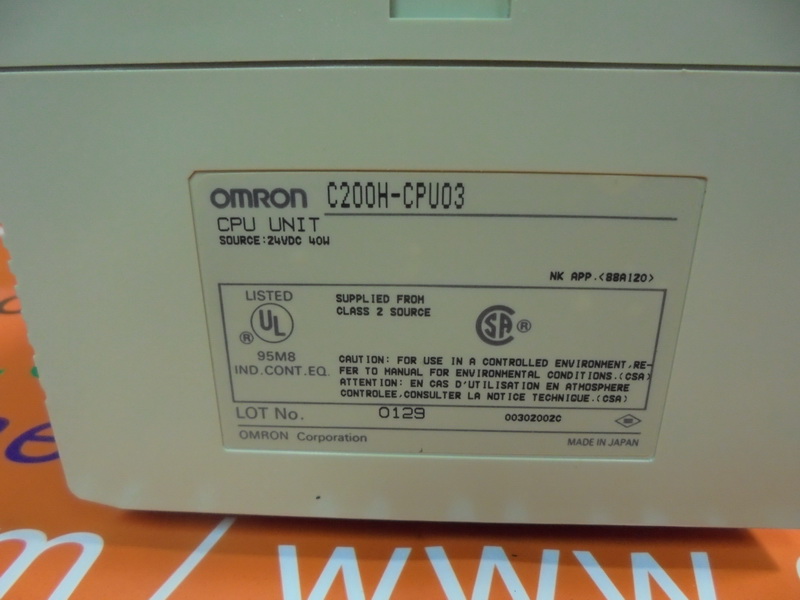 OMRON CPU UNIT C200H-CPU03 - 裕益科技自動化設備可程式編碼器PLC分散式控制系統DCS