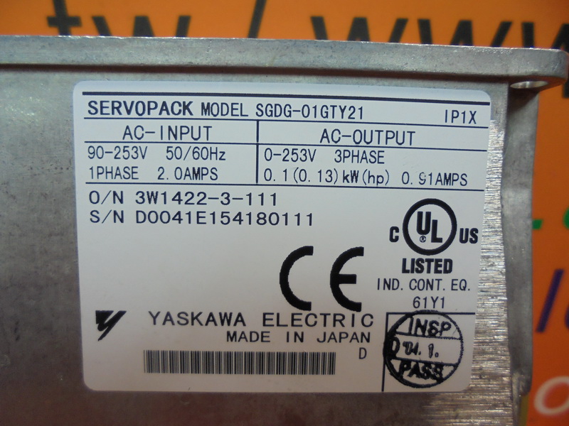 YASKAWA SERVOPACK IP1X SGDG-01GTY21 - 裕益科技自動化設備可程式編碼器PLC分散式控制系統DCS