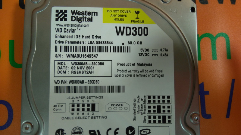 Western Digital WD300AB-32CDB0 IDE Hard Drive 30.0GB - 裕益科技自動化設備可程式編碼器 ...