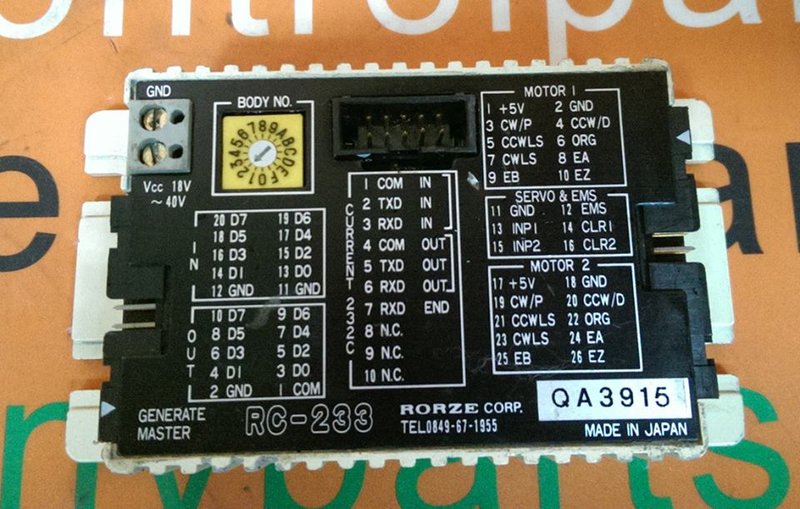 RORZE RC-233 GENERATE MASTER - PLC DCS SERVO Control MOTOR POWER SUPPLY ...