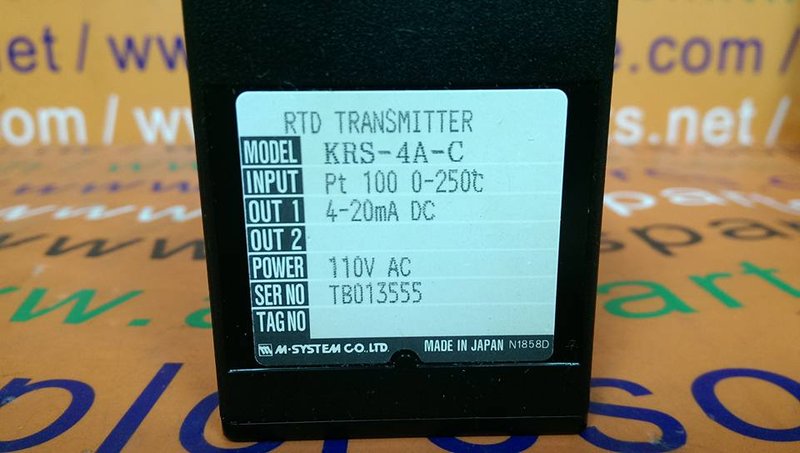 M.SYSTEM KRS-4A-C K-UNIT SIGNAL CONDITIONER RTD TRANSMITTER - 裕益科技自動化設備 ...
