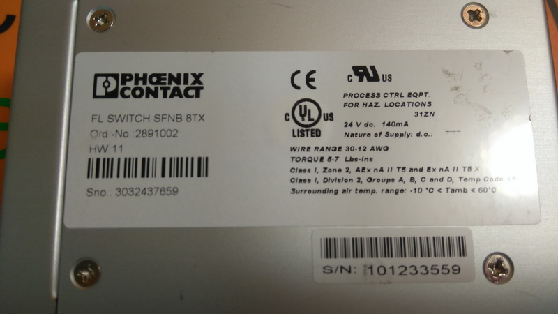 PHOENIX CONTACT FL SWITCH SFNB 8TX Ord No-2891002 - PLC DCS SERVO ...