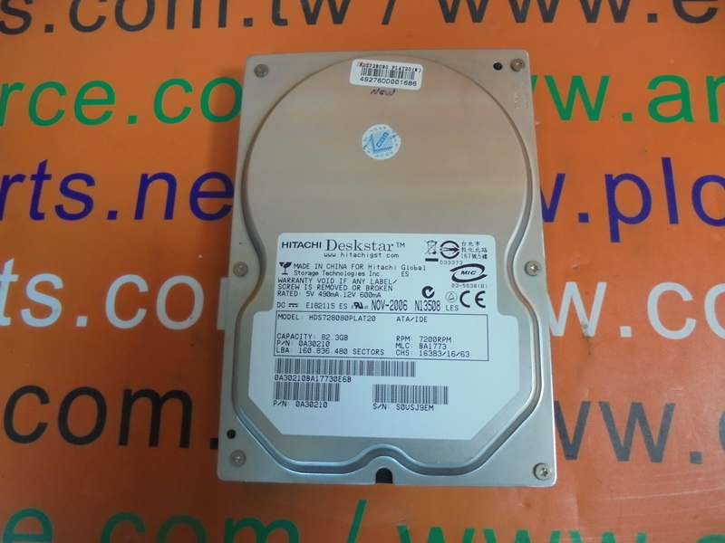 HITACHI HARD DISK DRIVE HDS728080PLAT20 - 裕益科技自動化設備可程式編碼器PLC分散式控制系統DCS