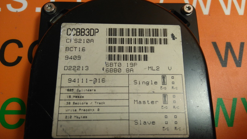 CONNER 210MB IDE Hard DRIVE CFS210A - 裕益科技自動化設備可程式編碼器PLC分散式控制系統DCS