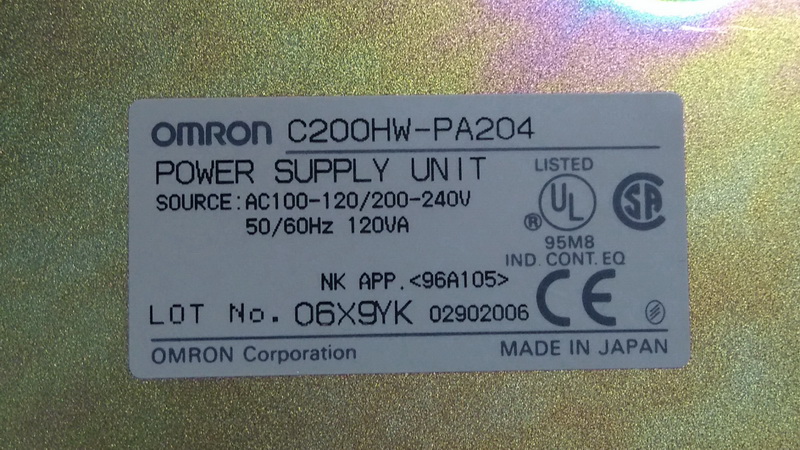 OMRON POWER SUPPLY UNIT C200HW-PA204 - 裕益科技自動化設備可程式編碼器PLC分散式控制系統DCS