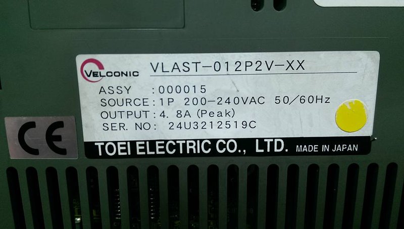 TOEI VELCONIC SERVO DRIVE ASSY 000015 VLAST-012P2V-XX - PLC DCS SERVO ...