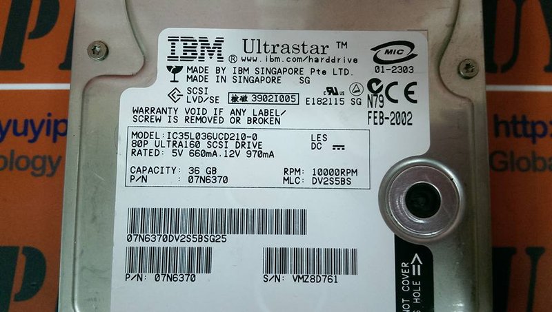 IBM IC35L036UCD210-0 80PIN 3.5IN 36GB HARD DISK DRIVE - 裕益科技自動化設備可程式編碼器 ...