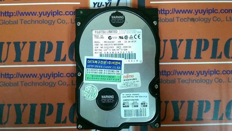 FUJITSU LIMITED IDE HARD DISK DRIVE MPC3043AT-KP - 裕益科技自動化設備可程式編碼器PLC分散 ...