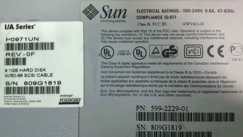 SUN MICROSYSTEMS MODEL 611 599-2225-01 - 裕益科技自動化設備可程式編碼器PLC分散式控制系統DCS
