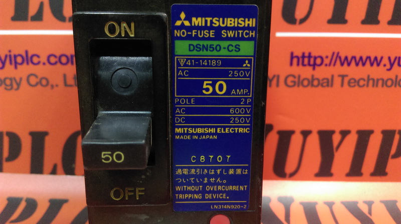 MITSUBISHI NO-FUSE SWITCH 50 AMP DSN 50-CS - 裕益科技自動化設備可程式編碼器PLC分散式控制系統DCS