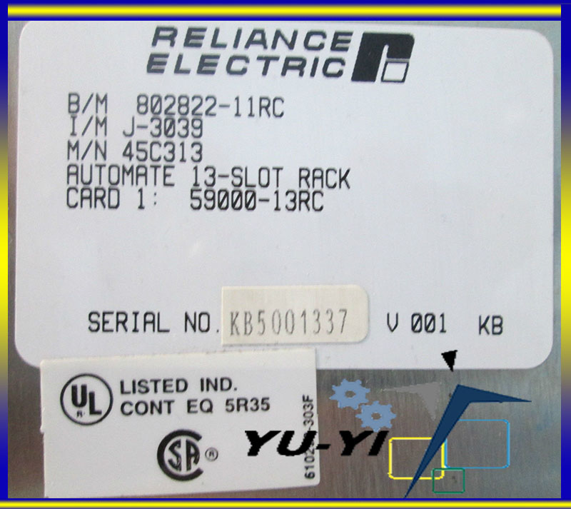 Reliance Electric 45C313 13 Slot Rack AutoMax PLC Chassis 802822-11RC ...