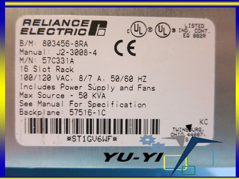Reliance Electric 57C331A 16 Slot Rack AutoMax PLC 803456-8RA 57C331 A ...
