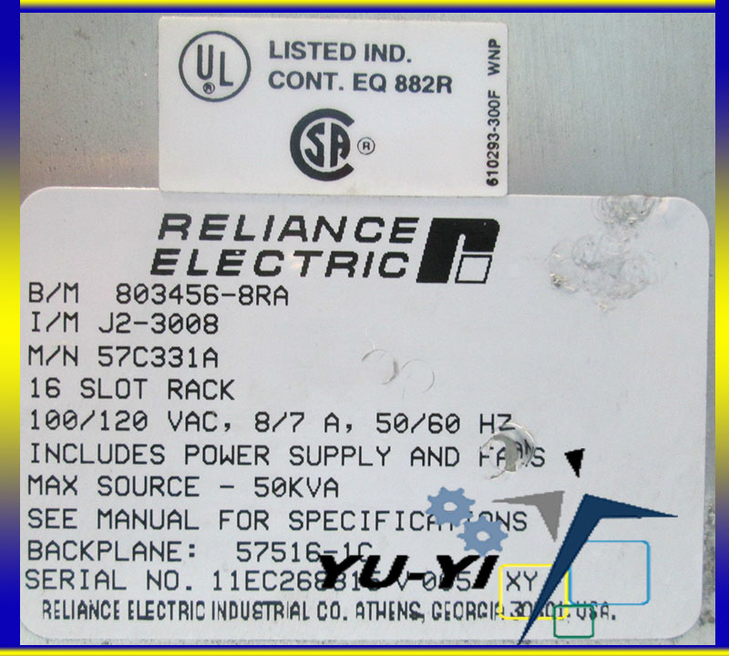 Reliance Electric 57C331A 16 Slot Rack AutoMax PLC Chassis 803456-8RA ...