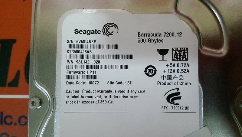 SEAGATE ST3500418AS CC46 3.5'' HDD 500GB - 裕益科技自動化設備可程式編碼器PLC分散式控制系統DCS