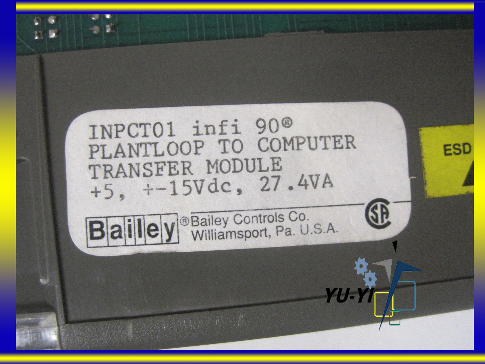 BAILEY CONTROLS TRANSFER MODULE INFI90 INPCT01 - PLC DCS SERVO Control ...