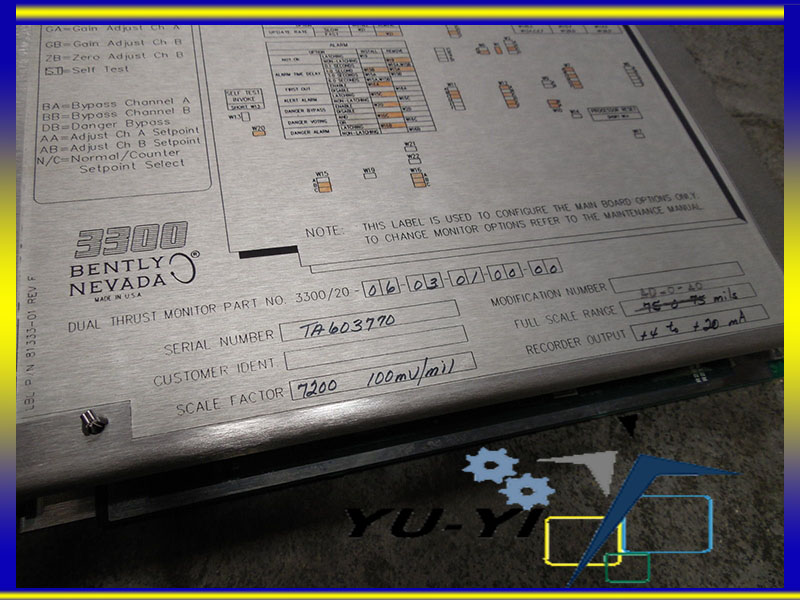 Bently Nevada 3300 Series Dual Thrust Monitor 3300/20-06-03-01-00-00 ...
