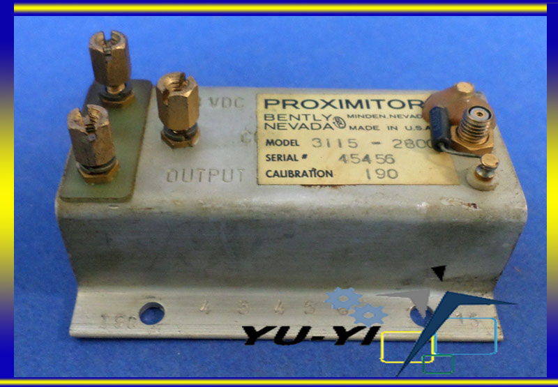 BENTLY NEVADA 45456 PROXIMITOR MODEL 3115-2800 CAUBRATION 190 - PLC DCS ...