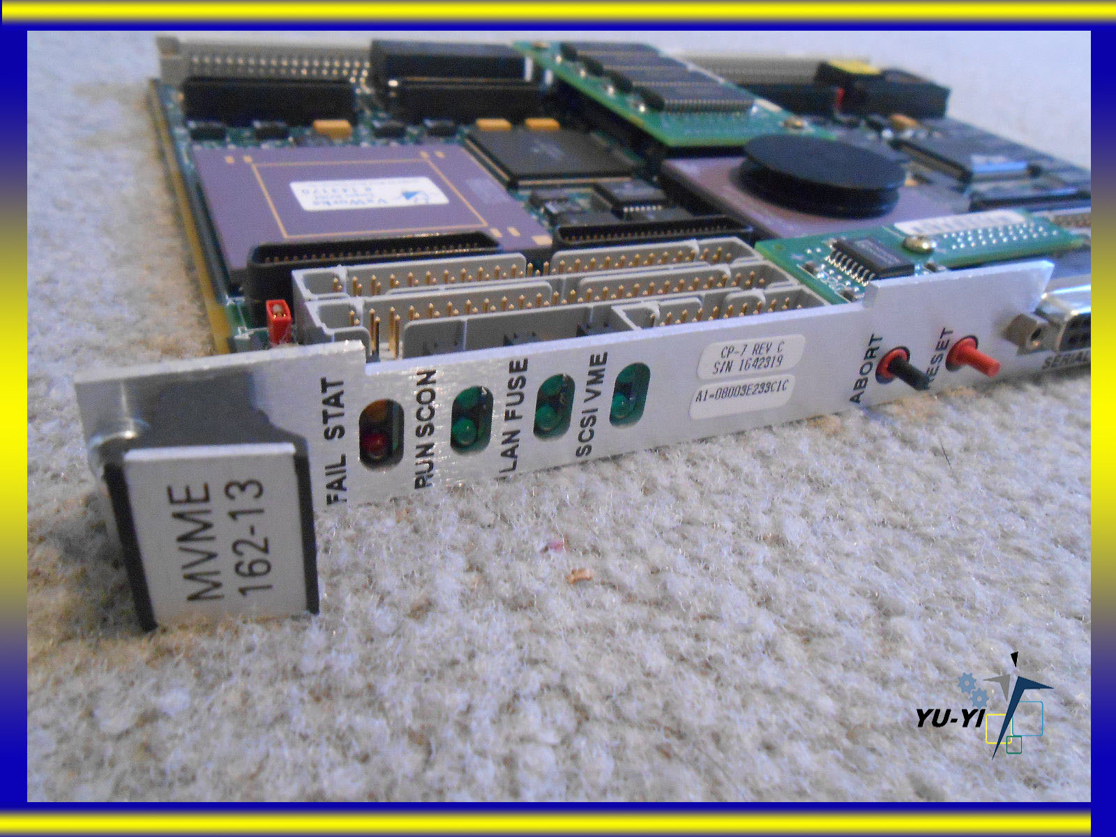 MOTOROLA MVME162-013 MC68LC40 CPU, 25MHZ, 4MB MEMORY, 512K SRAM, 4 IP ...